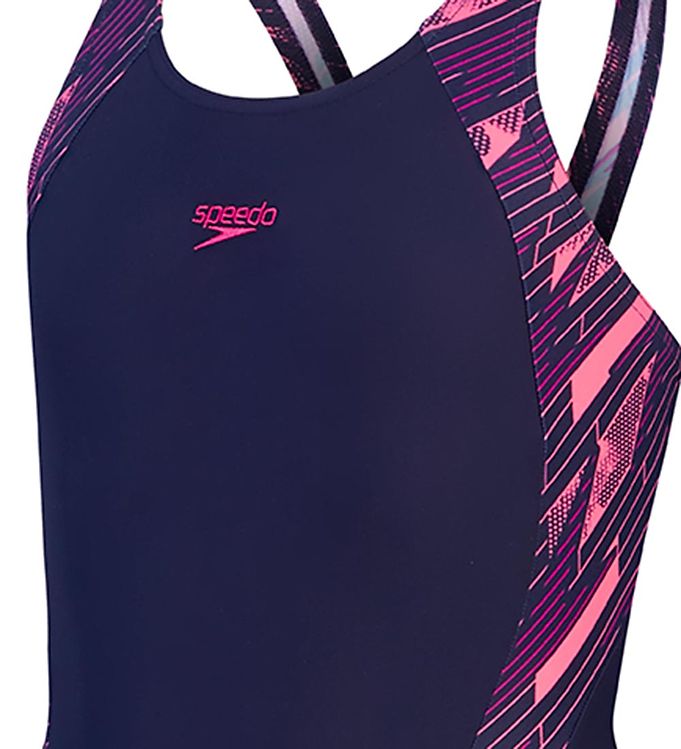 Speedo Swimsuit Hyperboom Splice Navy Pink Prompt Shipping